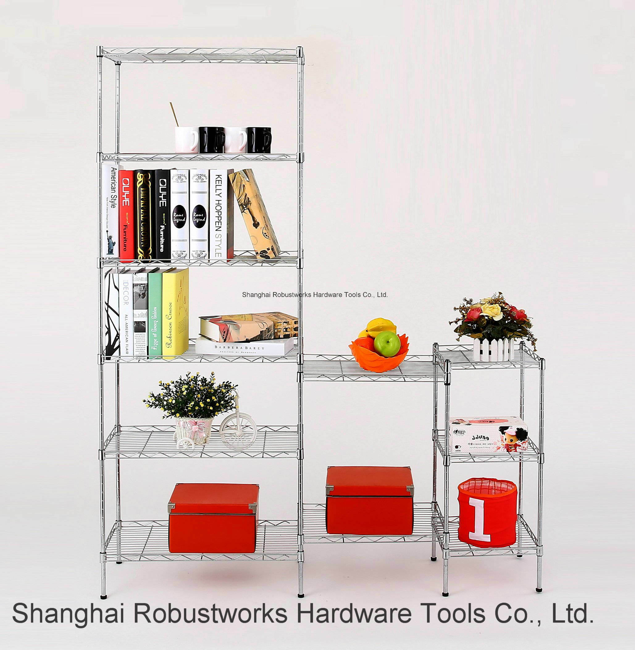 3 Tiers Chrome Plated Home Use Wheeled Wire Shelf (356083)