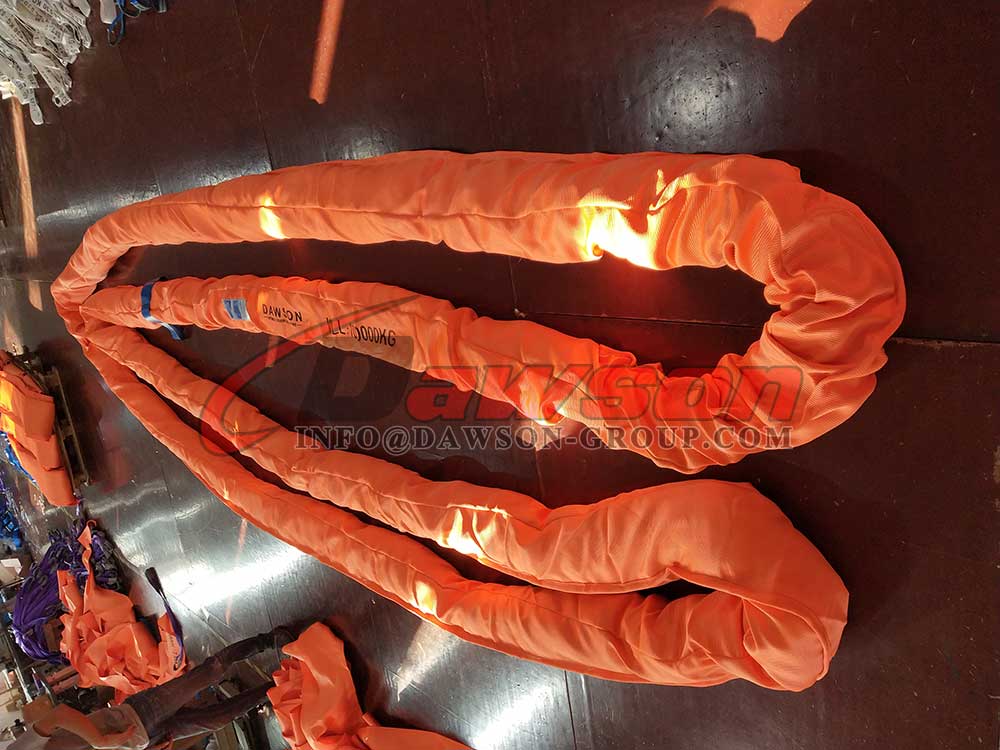 WLL 150T Polyester Round Slings, 150000kg Heavy Duty Endless Type Round ...