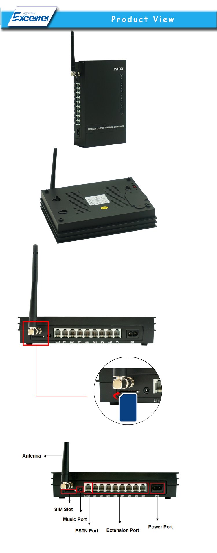 Mini Wireless PABX PBX Telephone System with SIM card for home and ...