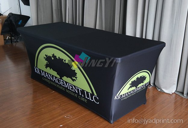 Custom Printed Trade Show Table Covers Heat Resistant Cheap Table Cloth ...