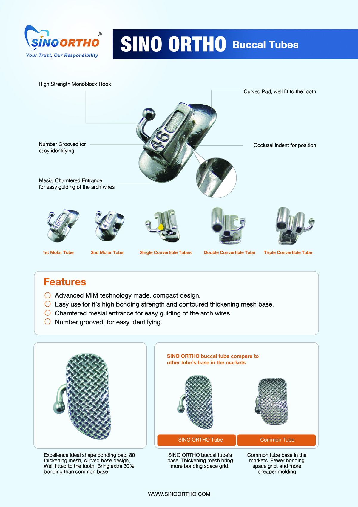 Triple tubes buccal tube - Buy Triple tube, buccal tubeon SINO ORTHO ...