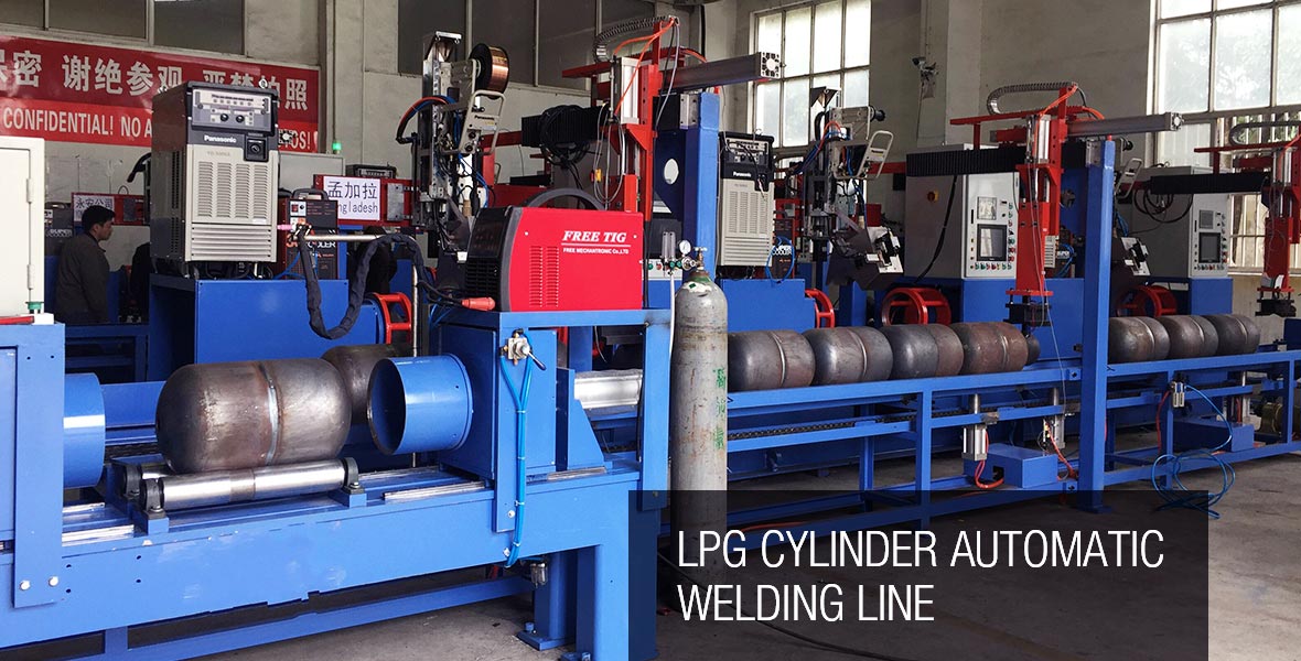 LPG cylinder machine, welding machine for LPG cylinder, hot spinning ...