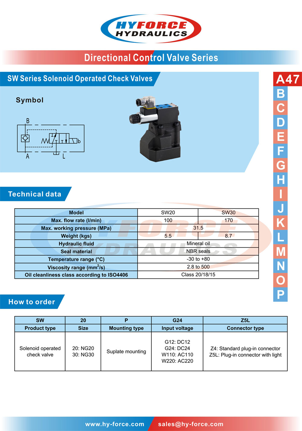 SW Series Solenoid Operated Check Valves - Buy Solenoid Operated Check ...