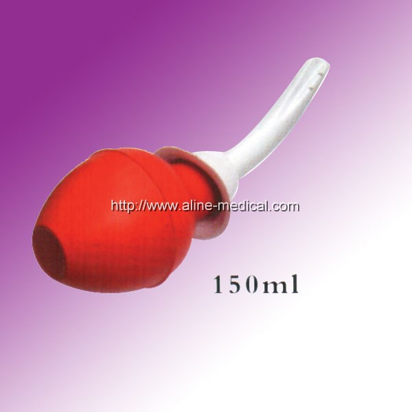 Pear shape syringe vaginal douche
