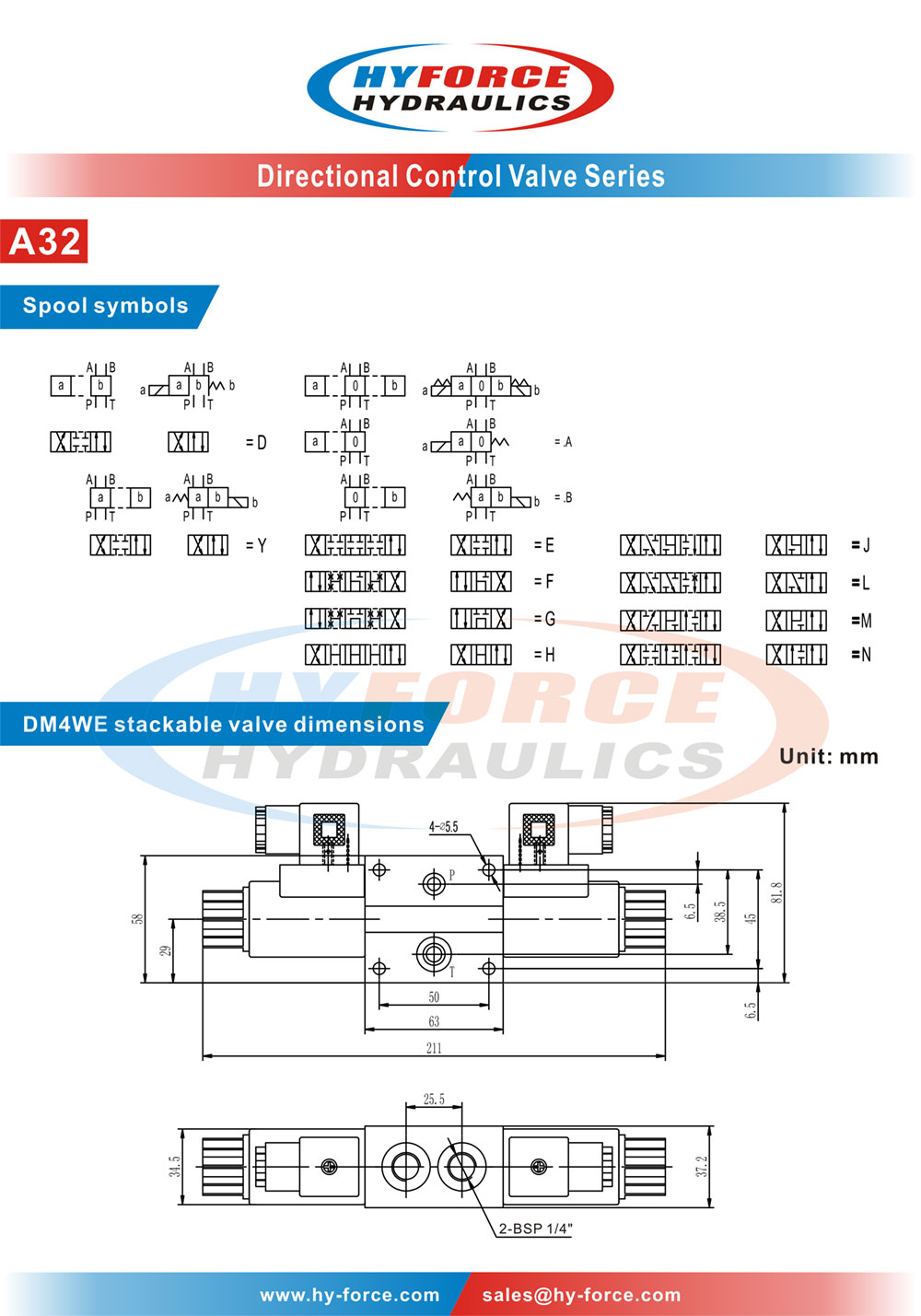 DM4WE Series Solenoid Operated Directional Control Stackable Valves ...