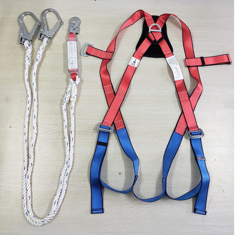 CE EN 361 Polyester Webbing Full Body Harness Safety Belt with Shock ...