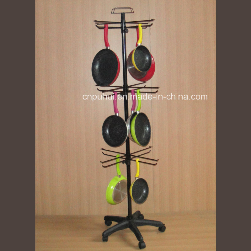 Floor Rotating Frying Pan Display Rack (PHY297) - Buy Frying Pan ...