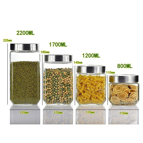 Square Store Container - Buy kitchen storage canister, glass canister ...