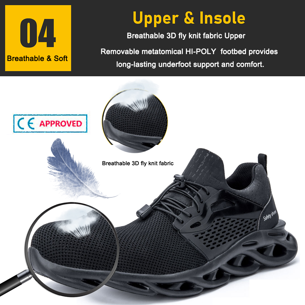 Soft Light Weight Steel Toe Safety Shoes Sneakers for Men - Buy safety ...