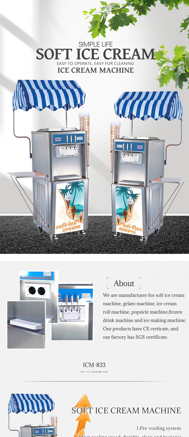Big Size Freeze Ice Cream Machine with Double Compressor - Buy Ice ...