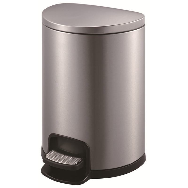 Home Use Stainless Steel Half- Round Shape Lid Pedal Waste Bin (20 L/KL ...