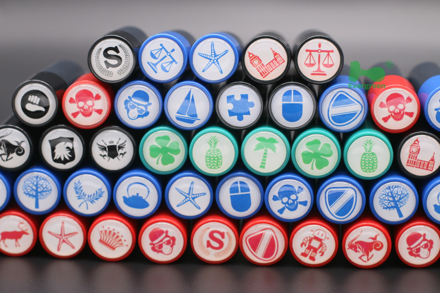 Plastic round golf ball stamps A11 Dia.11mm Various of imprints - Buy ...