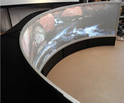 Large Curved Projection Screen for Flight Simulator System