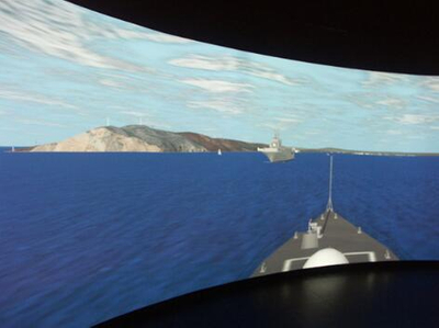 Large Curved Projection Screen for Flight Simulator System