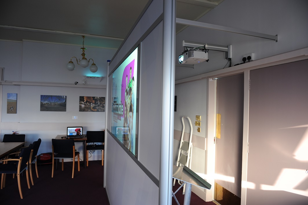 Short throw rear projection film, rear projection film, adhesive rear ...