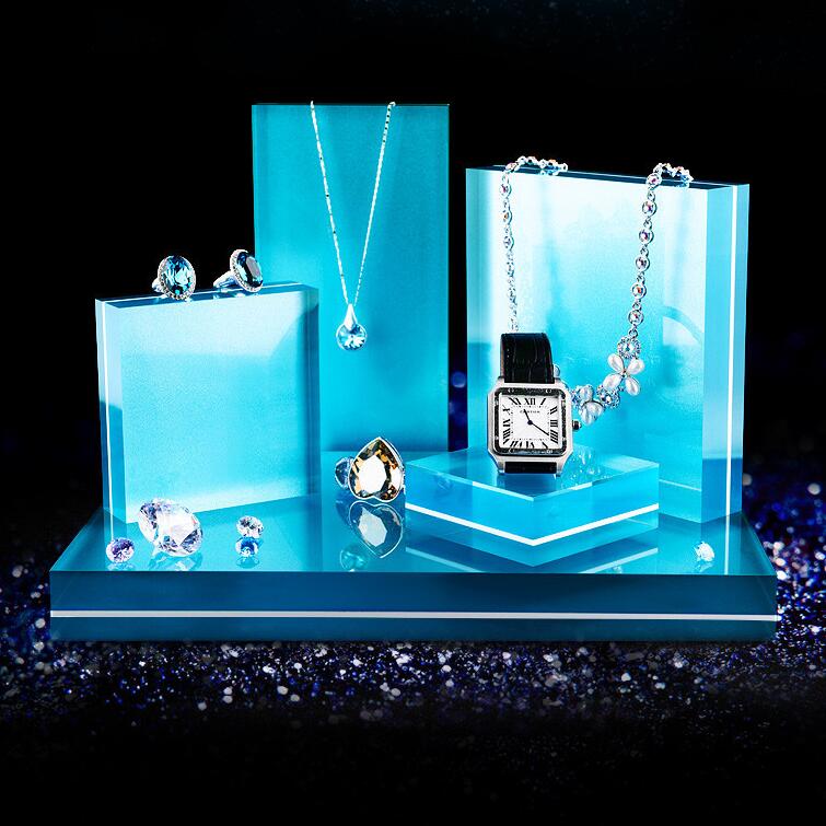 Custom Colored Acrylic Block Jewelry Display Props Set for Jewelry ...