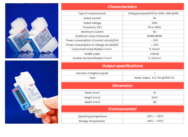 EM115-Mod-DO single phase ~5A~MID~Modbus~DO - Buy energy meter, din ...