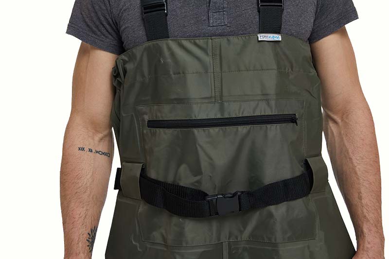 Front Zipper Pocket Men Fishing wader water proof nylon PVC adult chest wader - Buy chest wader ...