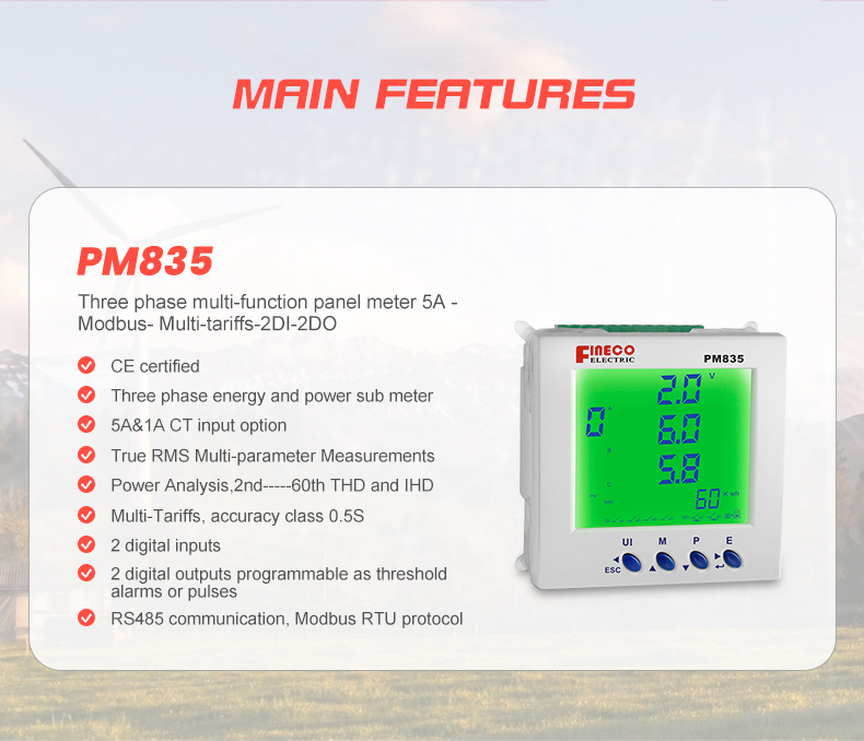 PM835 programmable digital panel meter digit power meter panel panel meter in energy meter - Buy ...