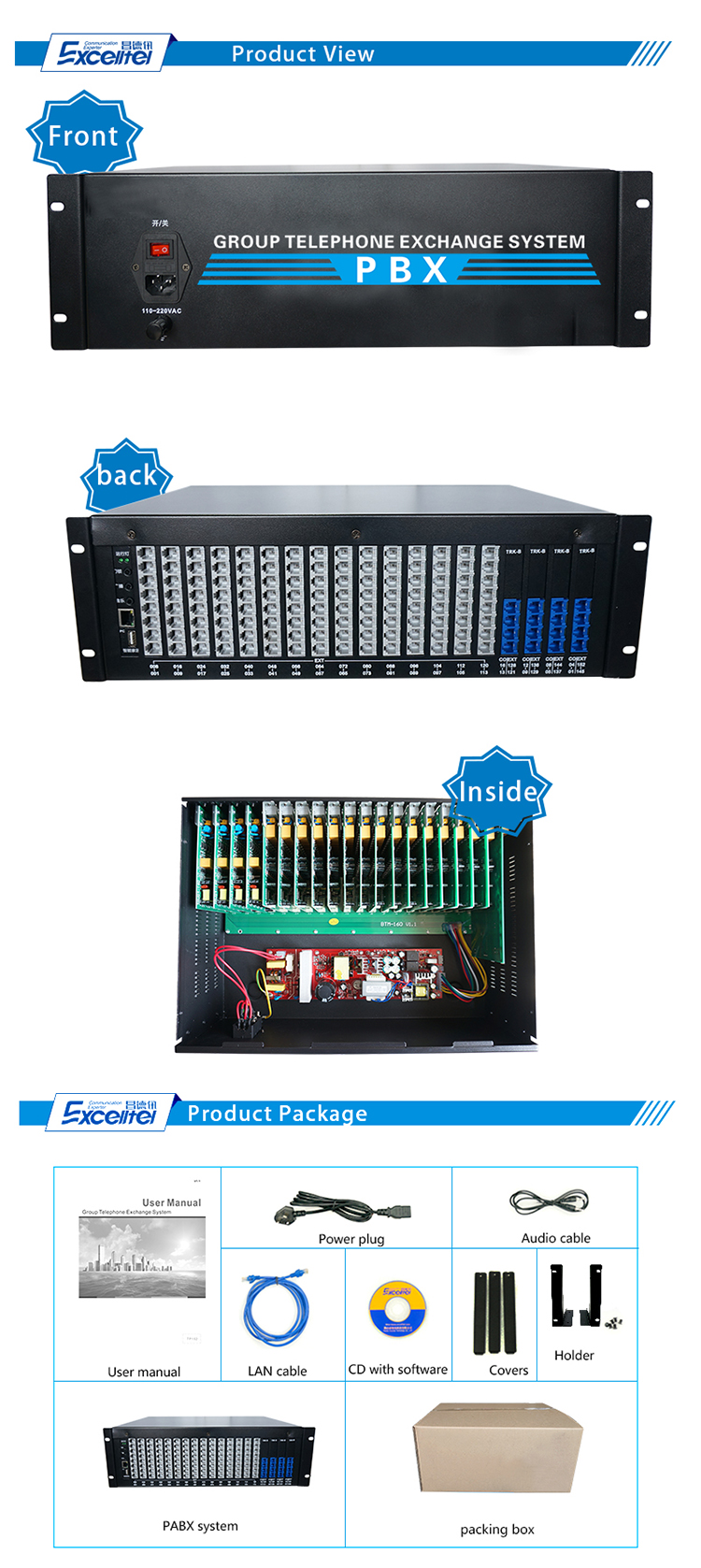 Excelltel PABX Telephone System Hotel PABX TP152 - Buy PABX Product on ...