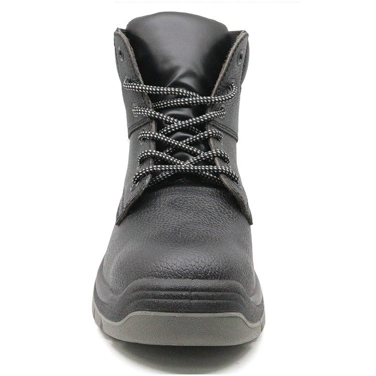 Non slip leather upper steel toe construction site work shoes for men ...