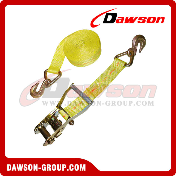 2 inch Ratchet Strap with S-Hooks, 2'' Polyester Tie Down Lashing Belts ...